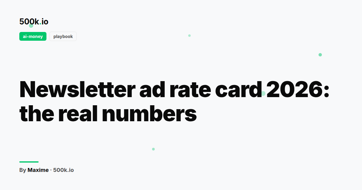 Newsletter ad rate card 2026: the real numbers — 500k.io